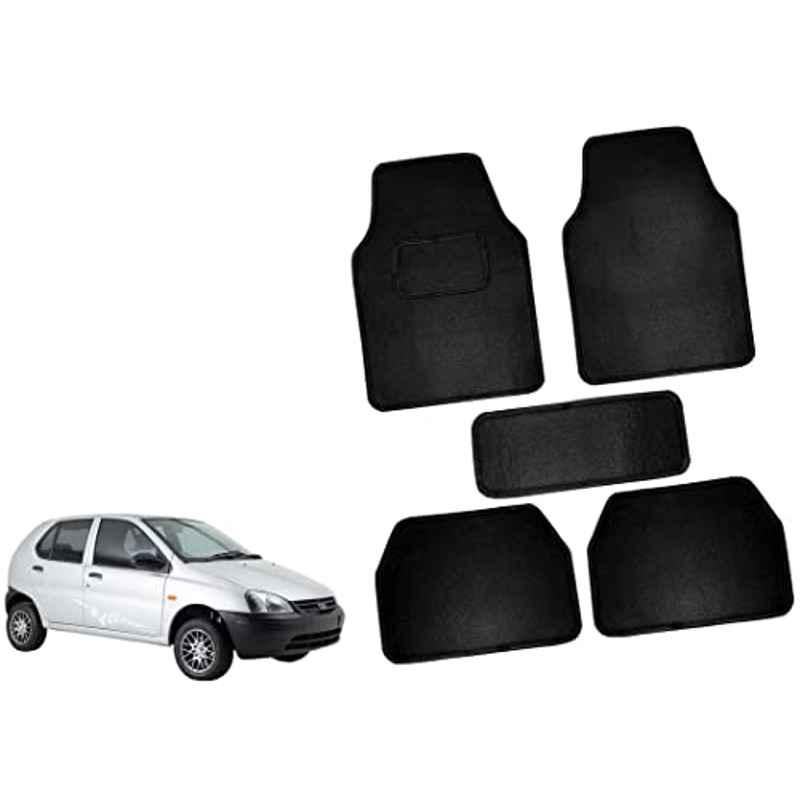 Buy Auto Pearl 5 Pcs Polyester Black Car Floor Carpet Set for Tata Indica 1998 Online At Price 558