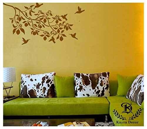 Buy Kayra Decor 45x80 inch PVC Latest Tree Branch Wall Design Stencil ...