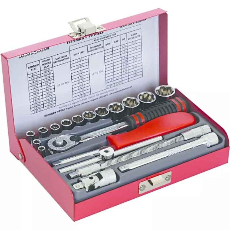 Buy Kennedy 19 Pcs 1 4 inch Square Drive Metric Socket Set KEN5828800K Online At Best Price On Moglix