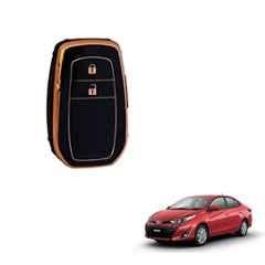Buy Kozdiko Thermoplastic Polyurethane Black Gold Car Key Cover for Toyota Etios Liva Online At Price 300