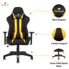 Buy Innowin IGC Defender Yellow Fabric & PU Leather High Back Gaming ...