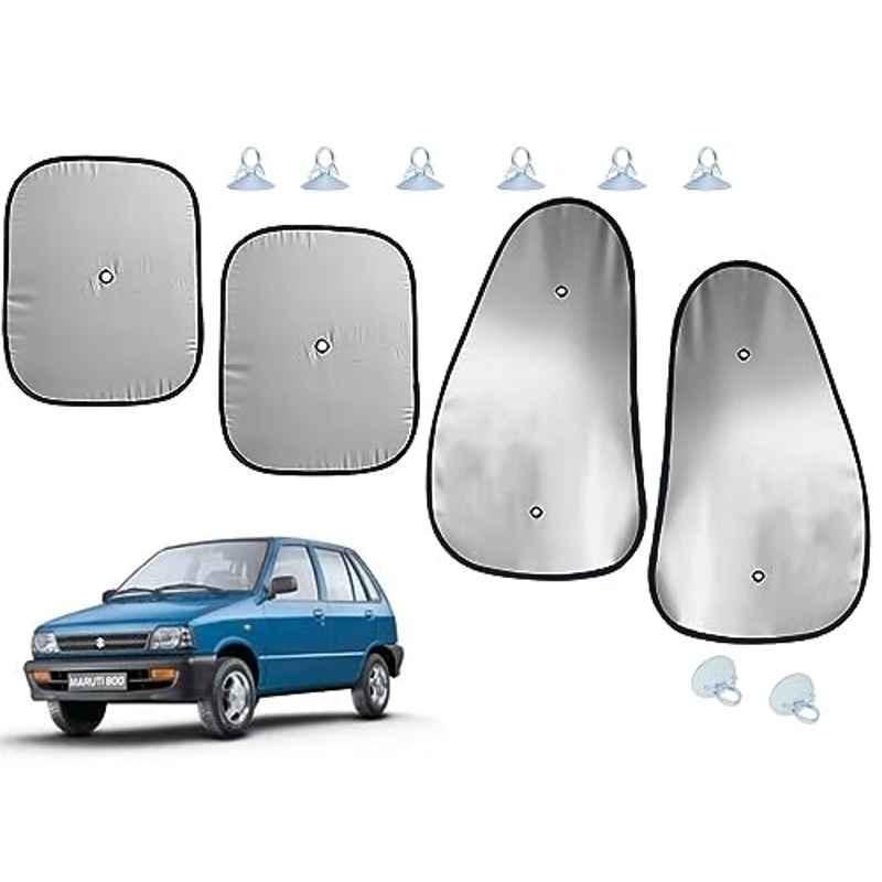 Buy Auto Pearl 4 Pcs Polyester Black Silver Window Side Sun Shade Set for Maruti Suzuki Maruti 800 Online At Price 370