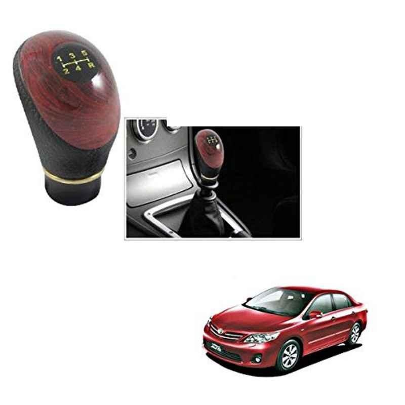 Buy Kozdiko Wooden PU Leather Black Gear Shift Car Knob for Toyota Corolla Altis Online At Price 350