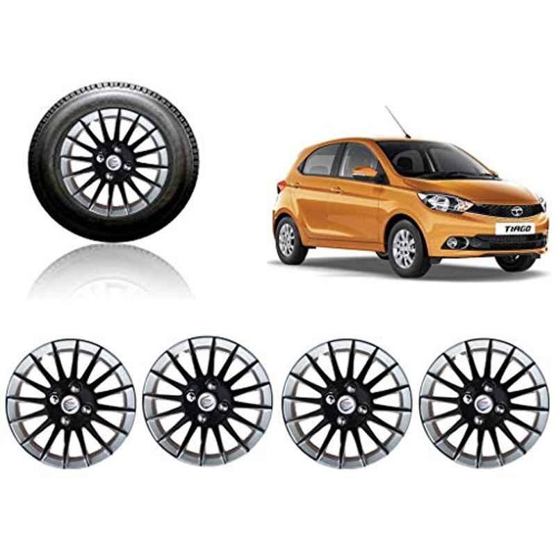 Buy Auto Pearl 4 Pcs 14 inch ABS Black Silver Wheel Cover Set for TATA Tiago XT XZ Online At Price 1327