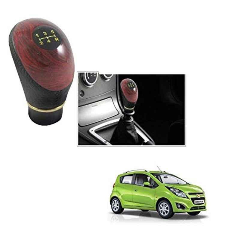 Buy Kozdiko Wooden PU Leather Black Gear Shift Car Knob for Chevrolet Beat Online At Price 350