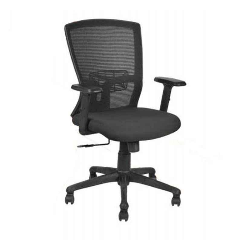Buy Official Comfort MESH FLASH MB Hydraulic Medium Back Black Office Chair with Adjustable Handle 1007 Online At Best Price On Moglix