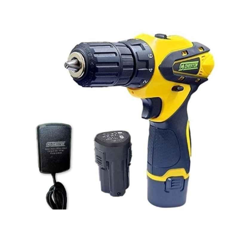 Buy Cheston CH 812 3 10mm 12V Yellow Dual Speed Keyless Chuck Cordless Drill Screwdriver Online At Best Price On Moglix
