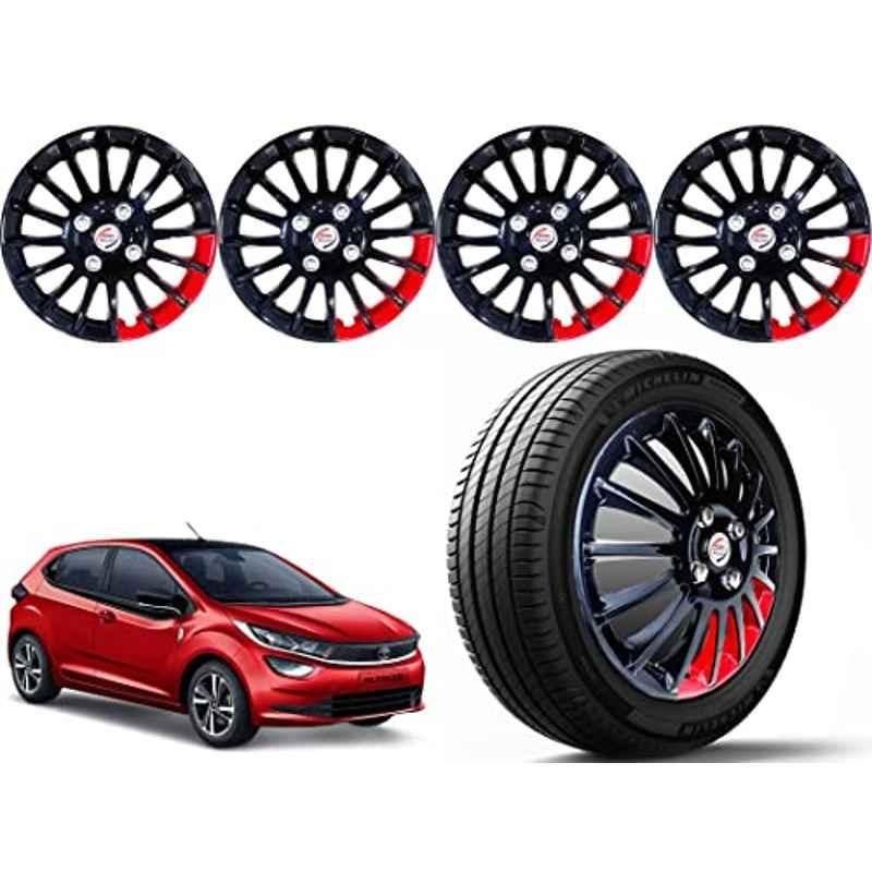 Buy Auto Pearl 4 Pcs 14 inch Polypropylene Black Red Press Type Car Wheel Cover Set with Retention Ring for Tata Altroz Online At Price 1345